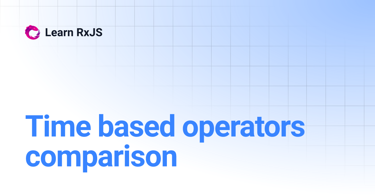 Time based operators comparison | Learn RxJS Time based operators comparison | Learn RxJS